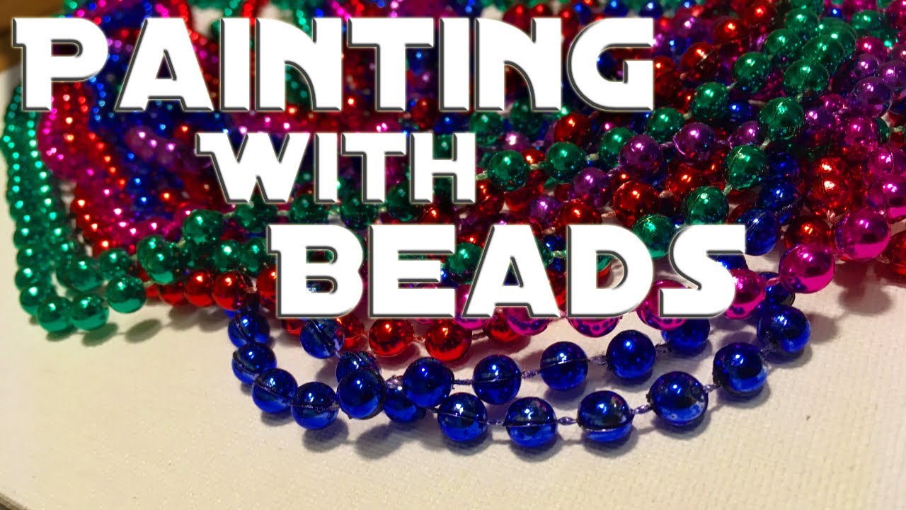 I Tried Painting With Mardi Gras Beads??? [Challenge] - YouTube