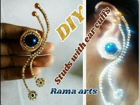 Unique Ear cuffs with studs - making of ear cuffs | jewellery tutorials ...