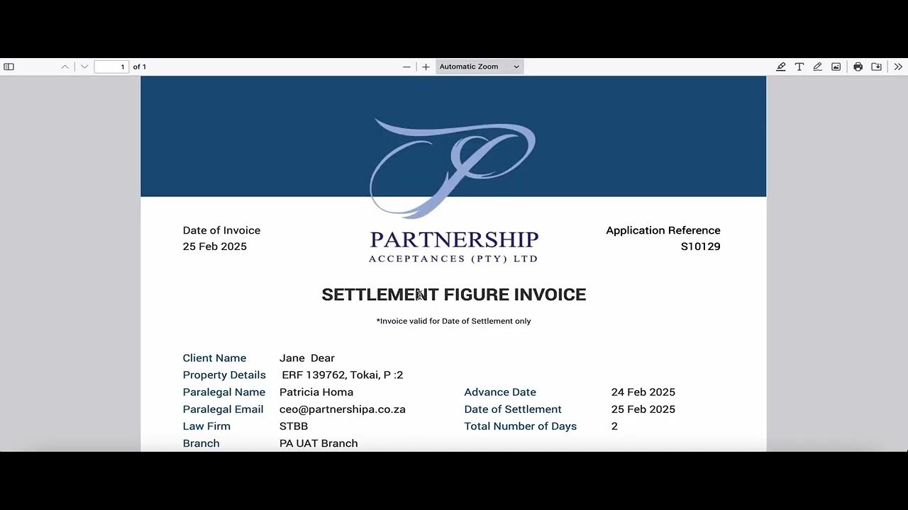 How to Generate a Bridging Finance Settlement Invoice for your client ...