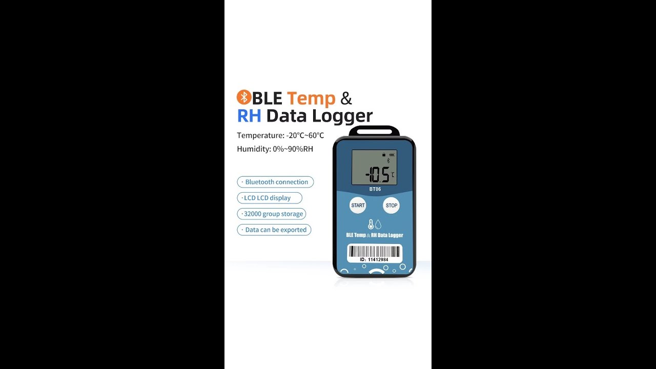 BT06 BLE Precision Data Logger Temp025 - YouTube