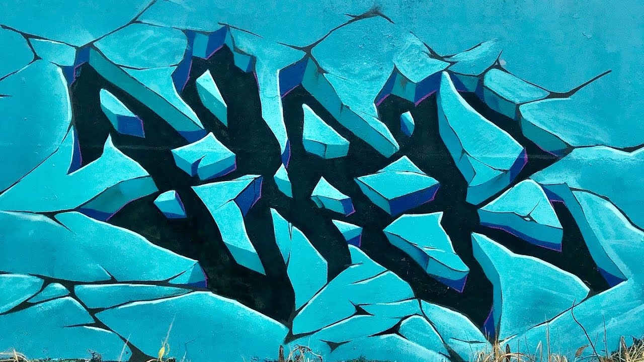 Graffiti with the illusion of a destroyed wall! Graffiti bombing and ...