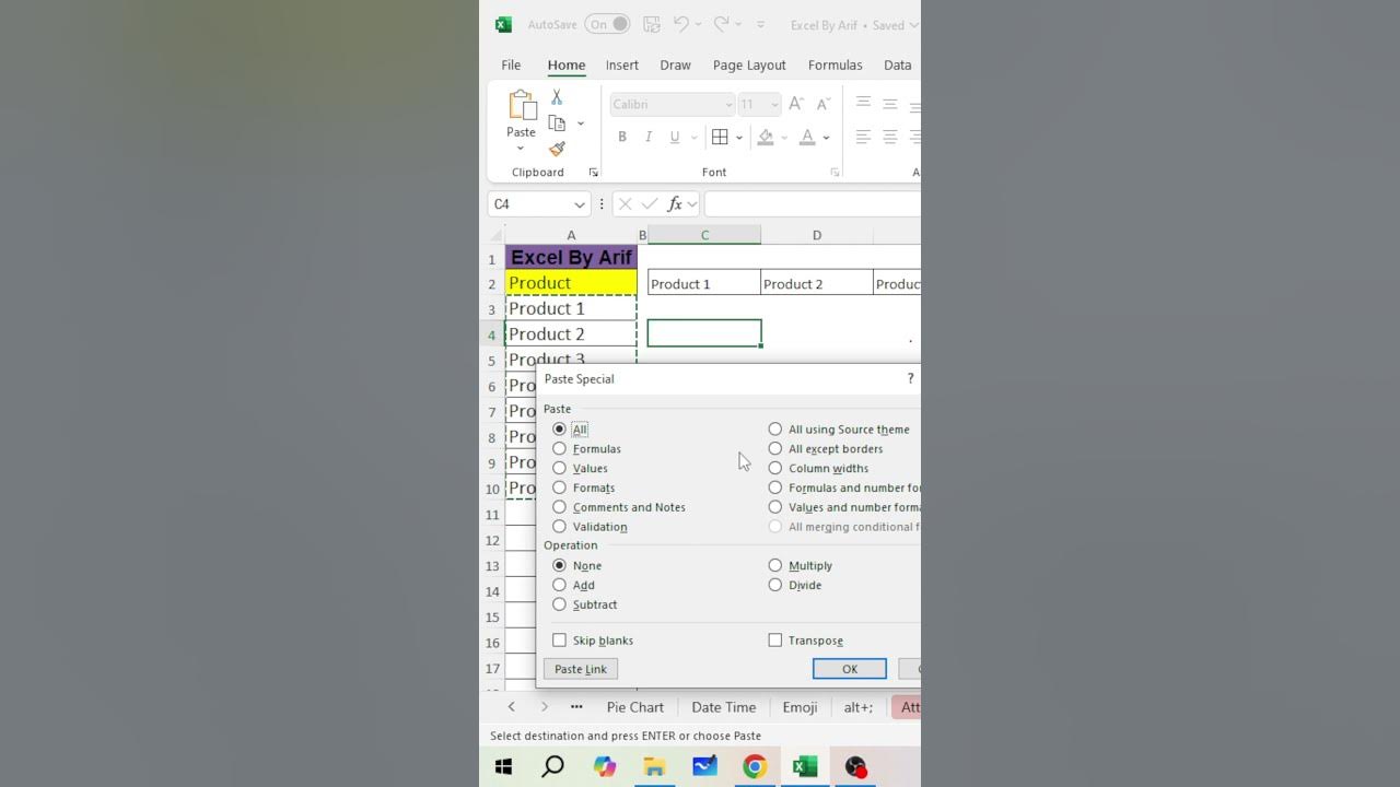 How to Transpose Row to Column in Excel | Transpose Function & ALT + E + S | Excel By Arif - YouTube