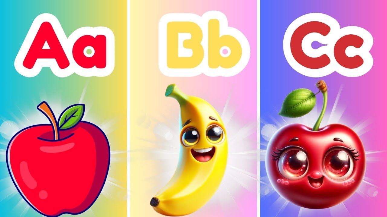 A for apple | B for Banana| ABC phonic song| ABCD rhymes | abc nursery ...