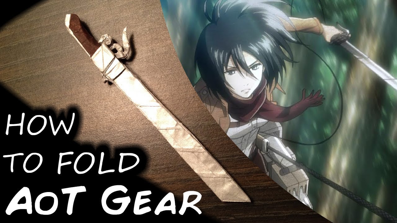 Origami Attack on titan blade - YouTube