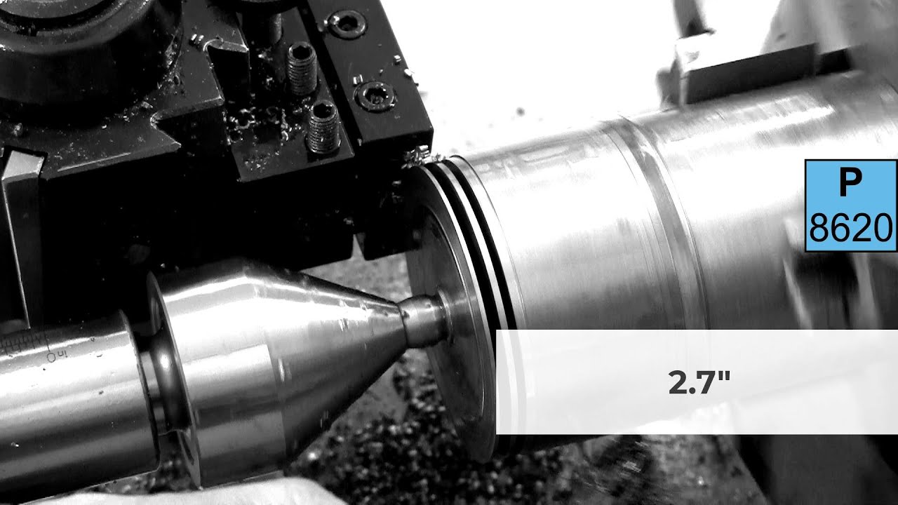 Parting Large Diameter Steel Bar on a Lathe - YouTube