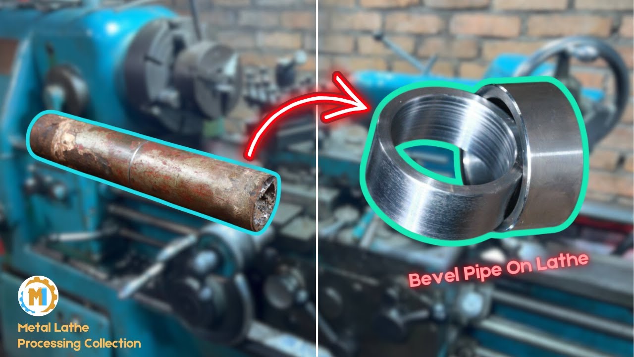 How to create Bevel Pipe on lathe. #machine - YouTube