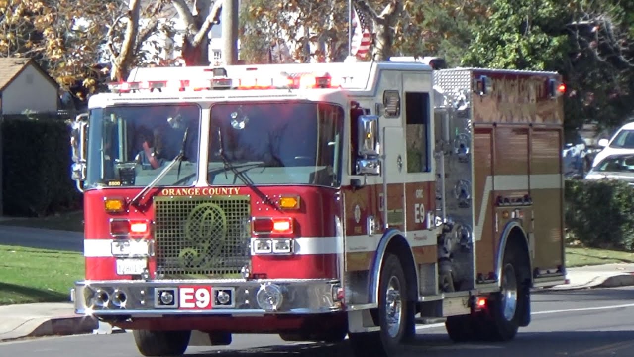 OCFA Engine 9 responding - YouTube