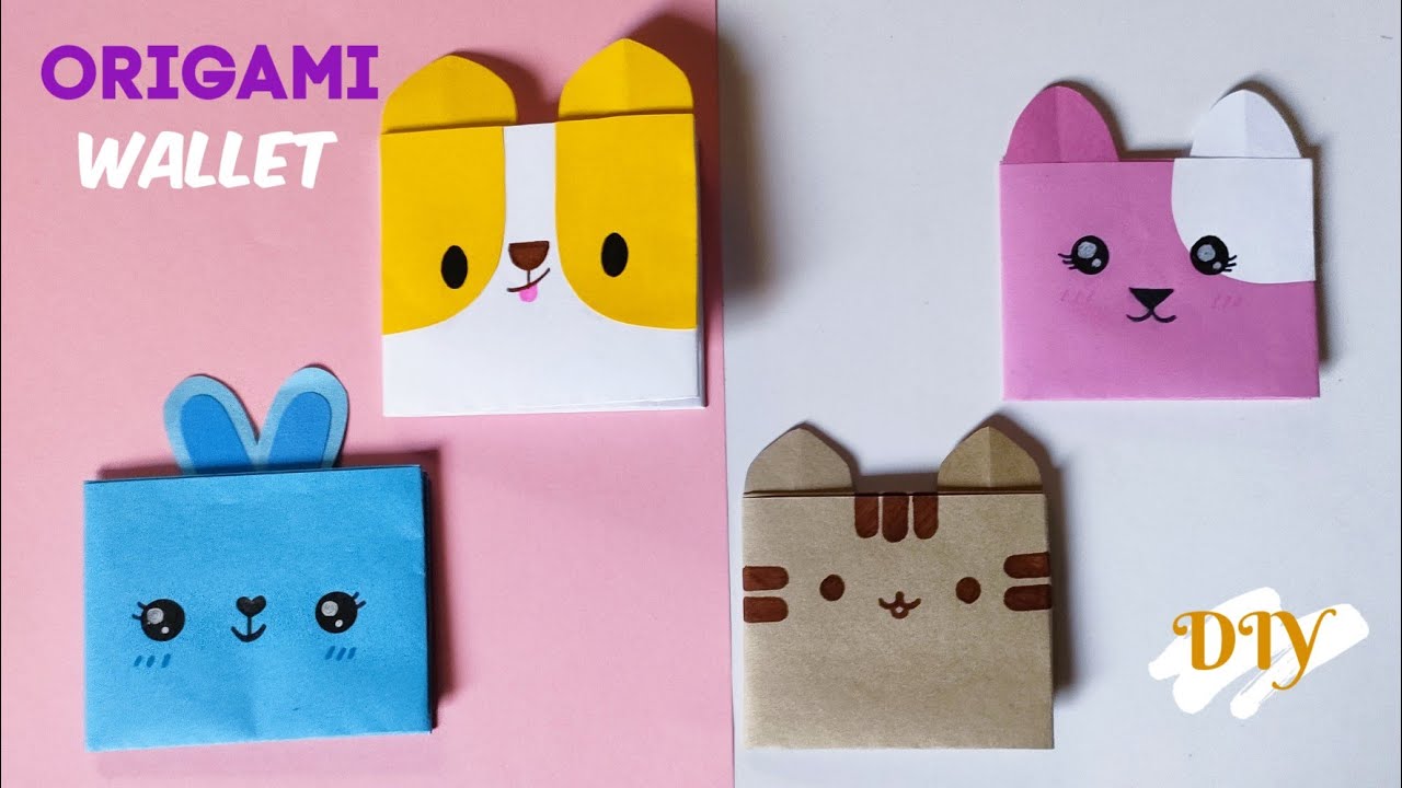 Origami Paper Wallet Pusheen cat, Corgi, Bunny $ Cute cat | How to Make ...