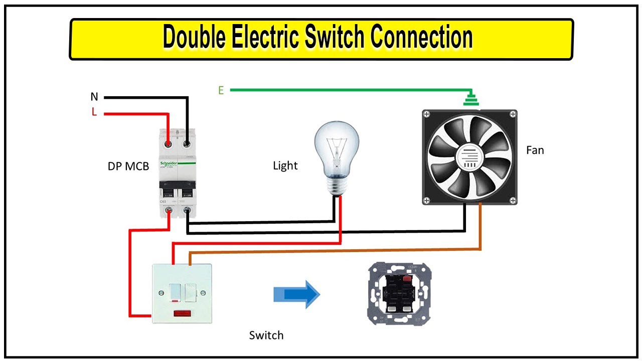 How To Make Double Electric Switch Connection | Exhaust fan wiring ...