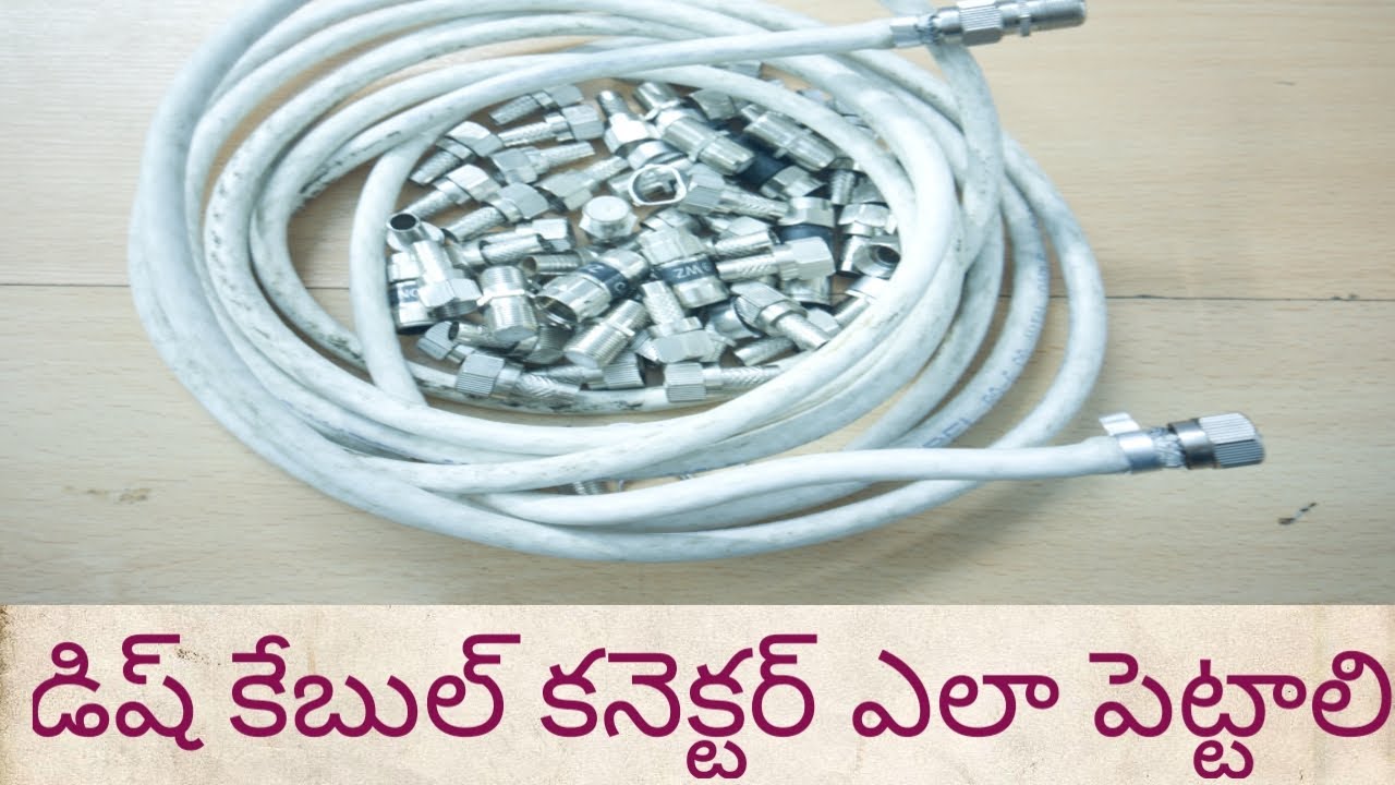 Dish cable connector fitting, Cable pin connector - YouTube