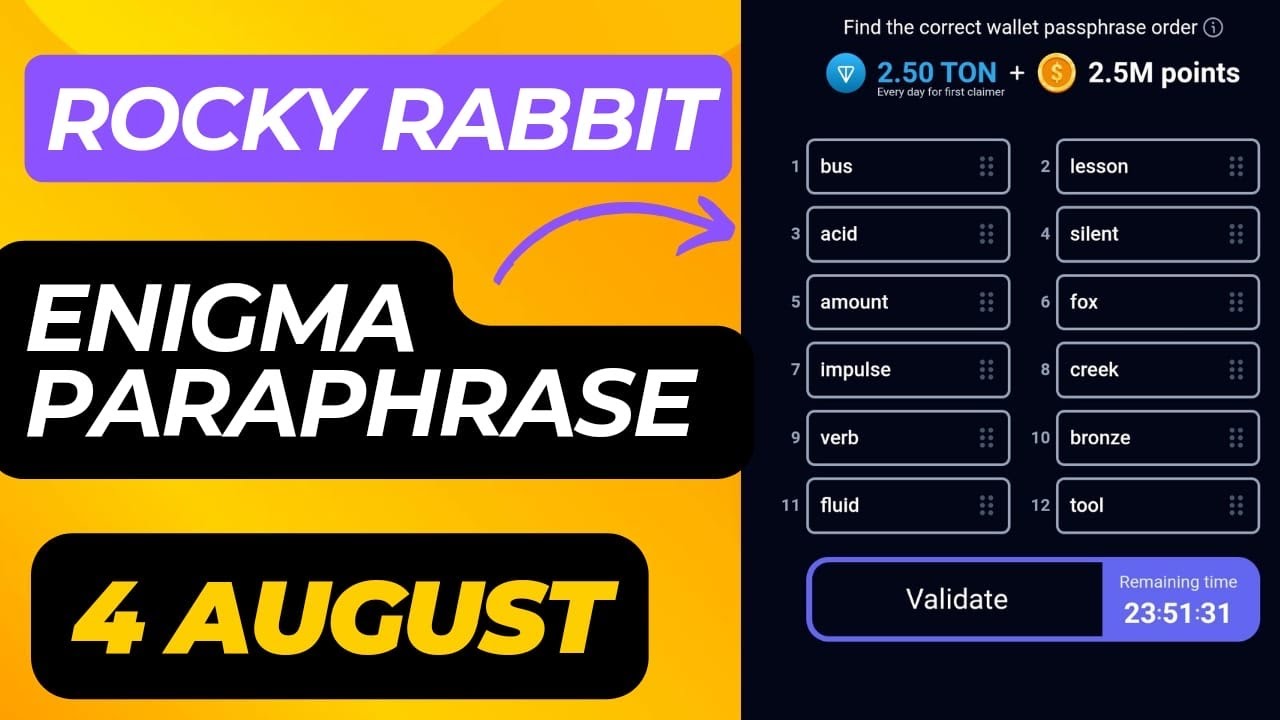Rocky Rabbit Enigma | Rocky Rabbit Enigma Passphrase 4 August Today ...