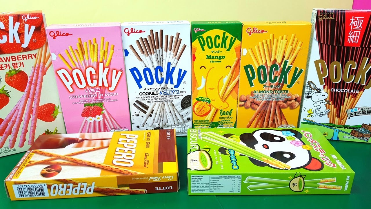 8 Tipos De POCKY IMPORTADOS de VÁRIOS PAÍSES Experimentando - YouTube