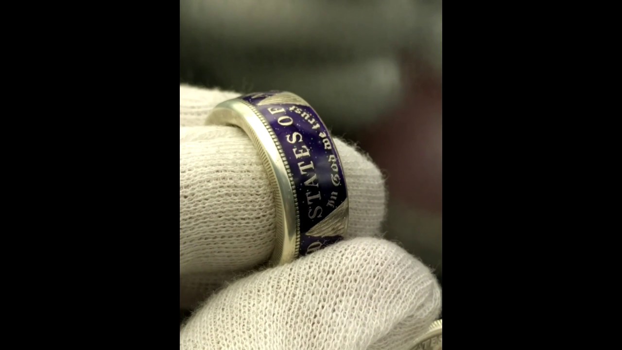 Silver Dollar Coin Ring - Grape Powder Coat With Metal Flake Clear Coat ...