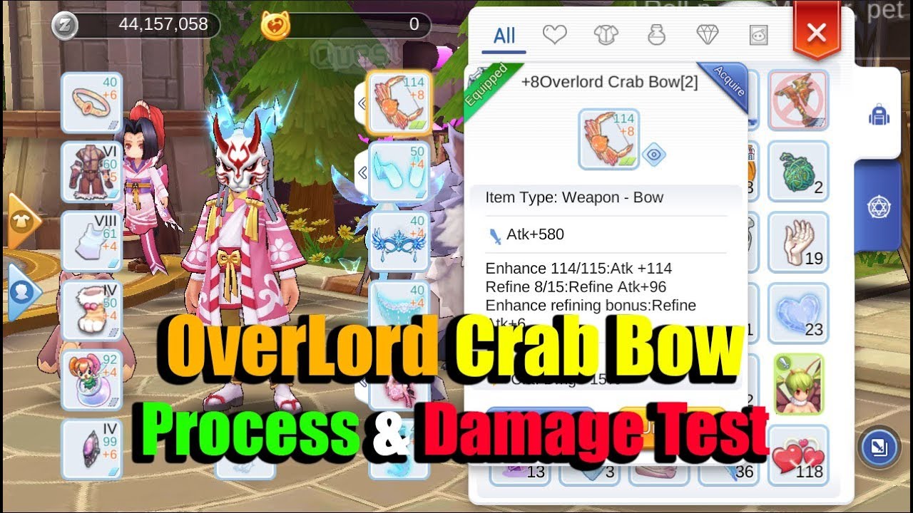 Ragnarok M Eternal Love OverLord Crab Bow & Damage Test EP #9 - YouTube