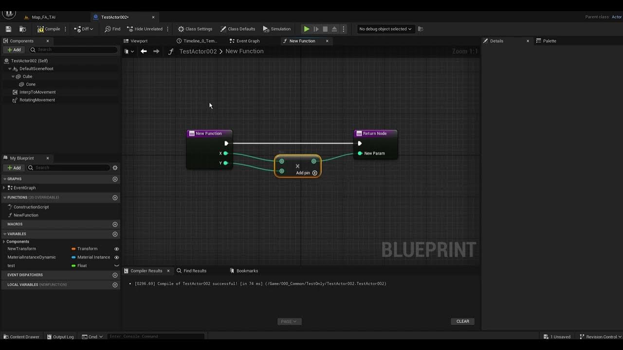 Unreal Engine A sample of Function with input and output - YouTube