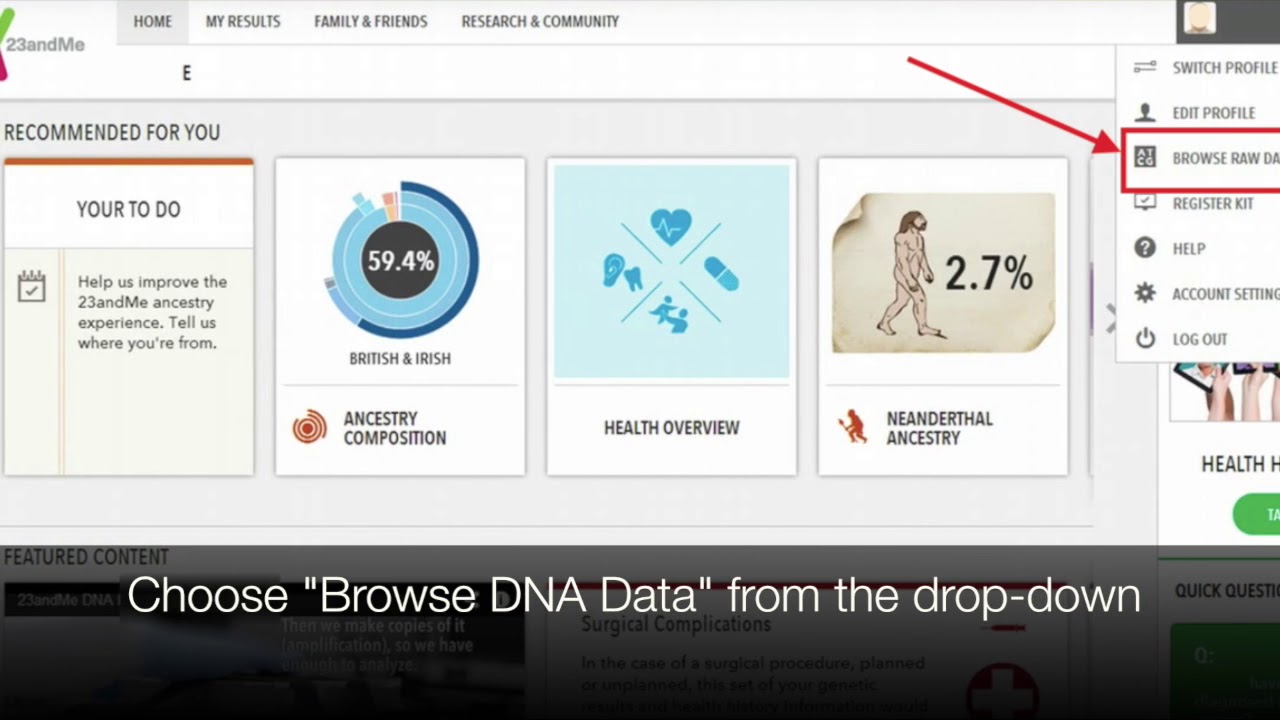 How To Download Your 23andme Raw Data - YouTube