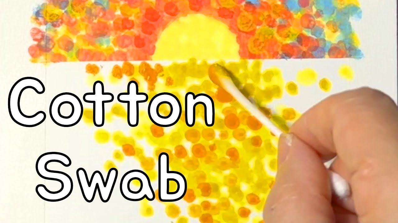 How to Paint a Landscape Artistically with a Cotton Swab - YouTube