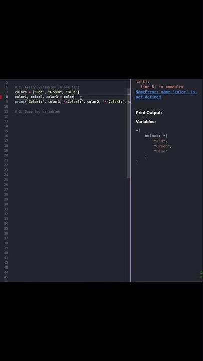 Assign Multiple Variables #python #shorts - YouTube