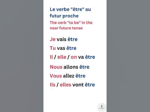 Le verbe être au futur proche - The verb to be in the near future tense ...
