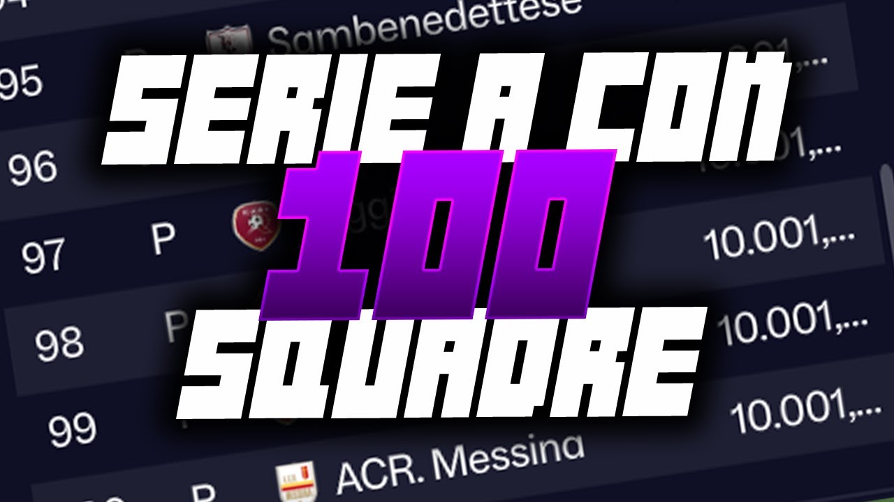 Ho Messo 100 Squadre in Serie A: il caos totale! - YouTube