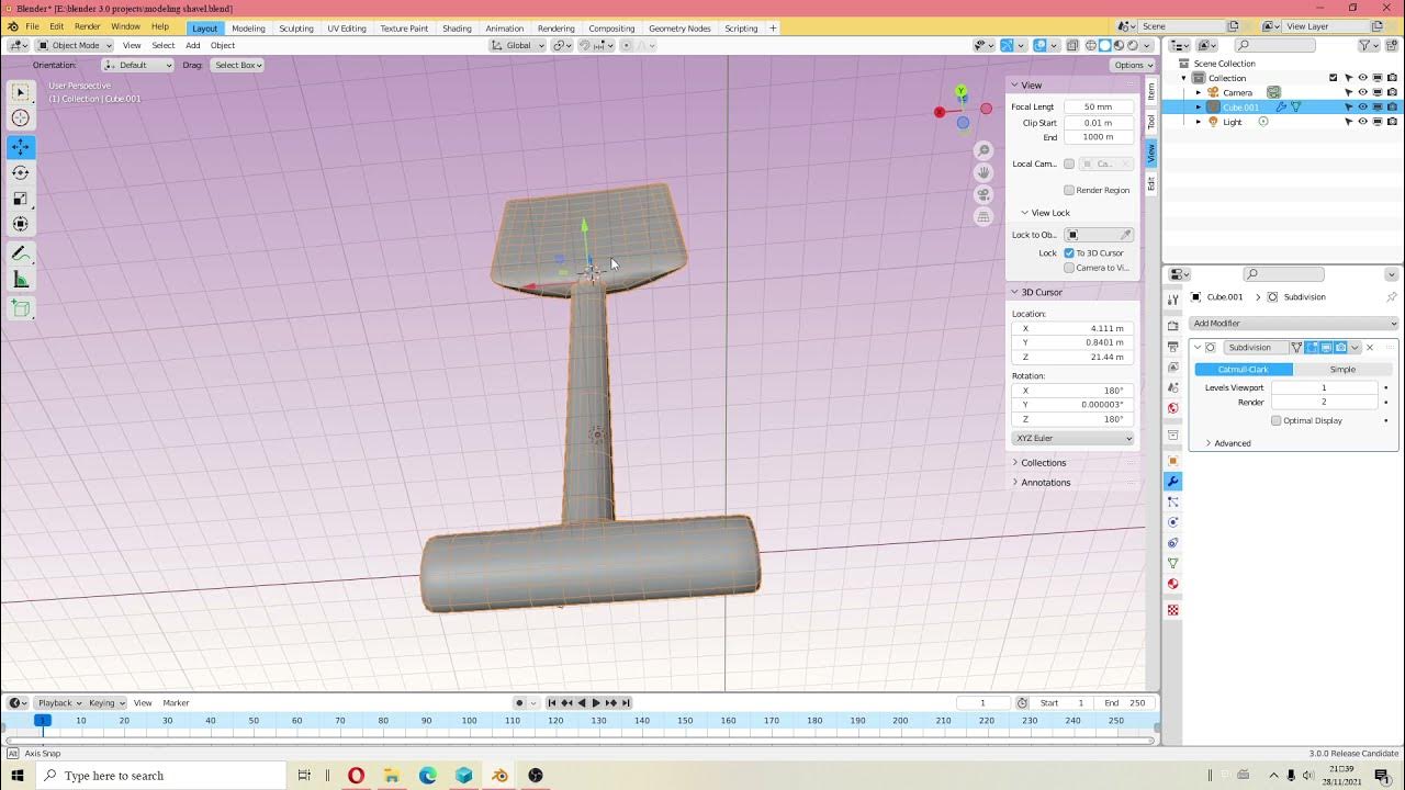 Blender 3.0 - how to use Knife Intersect tool - for cutting polygon through - English tutorial ...