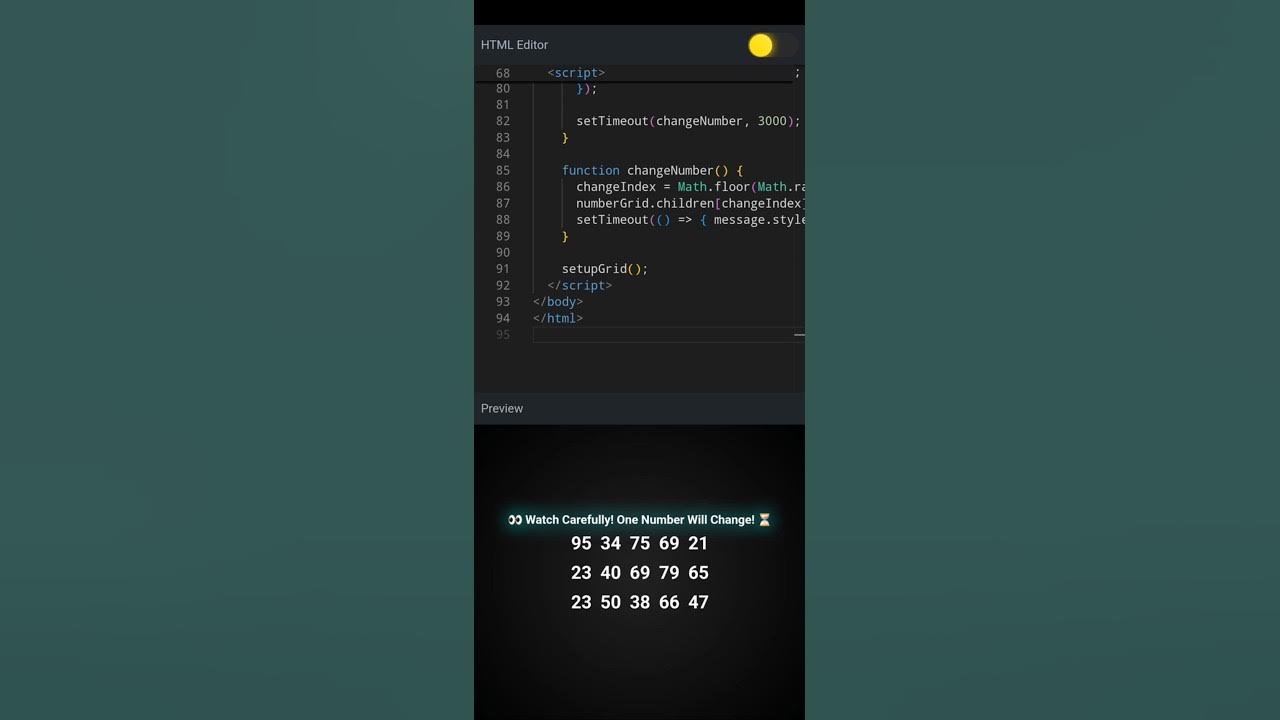 🔢 Can You Find the Secret Number? 🤯 | HTML, CSS & JS #puzzle #challenge #brainteaser #memory # ...