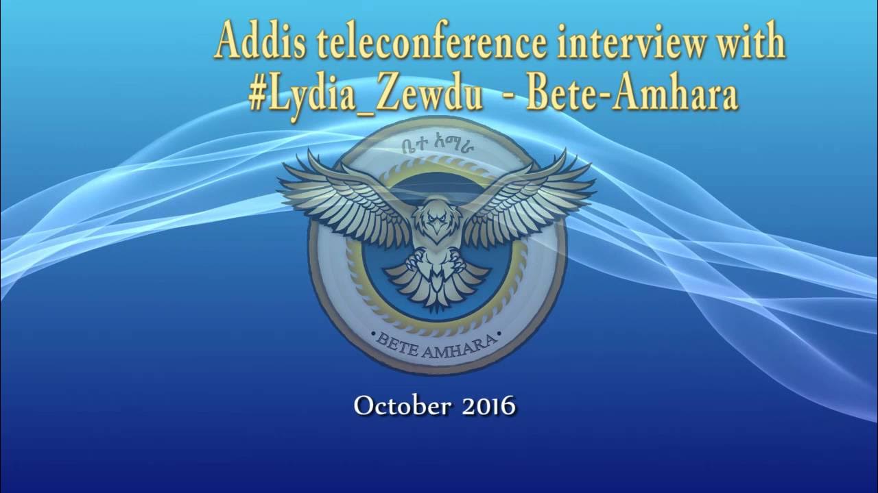 Interview with Lydia Zewdu - Bete Amhara - ቤተ አማራ - Addis teleconference October 6 2016 - YouTube