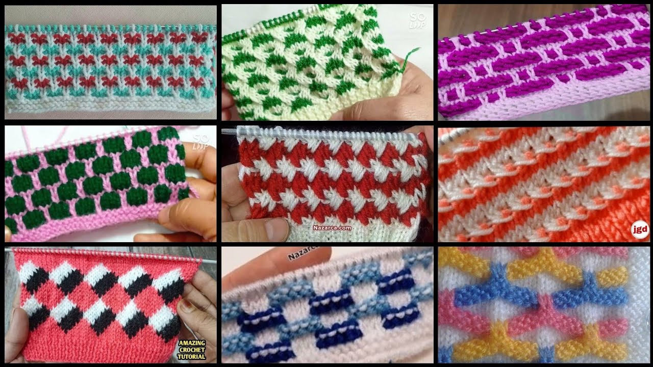 Easy and simple two colour knitting pattern for sweater/cardigan - YouTube