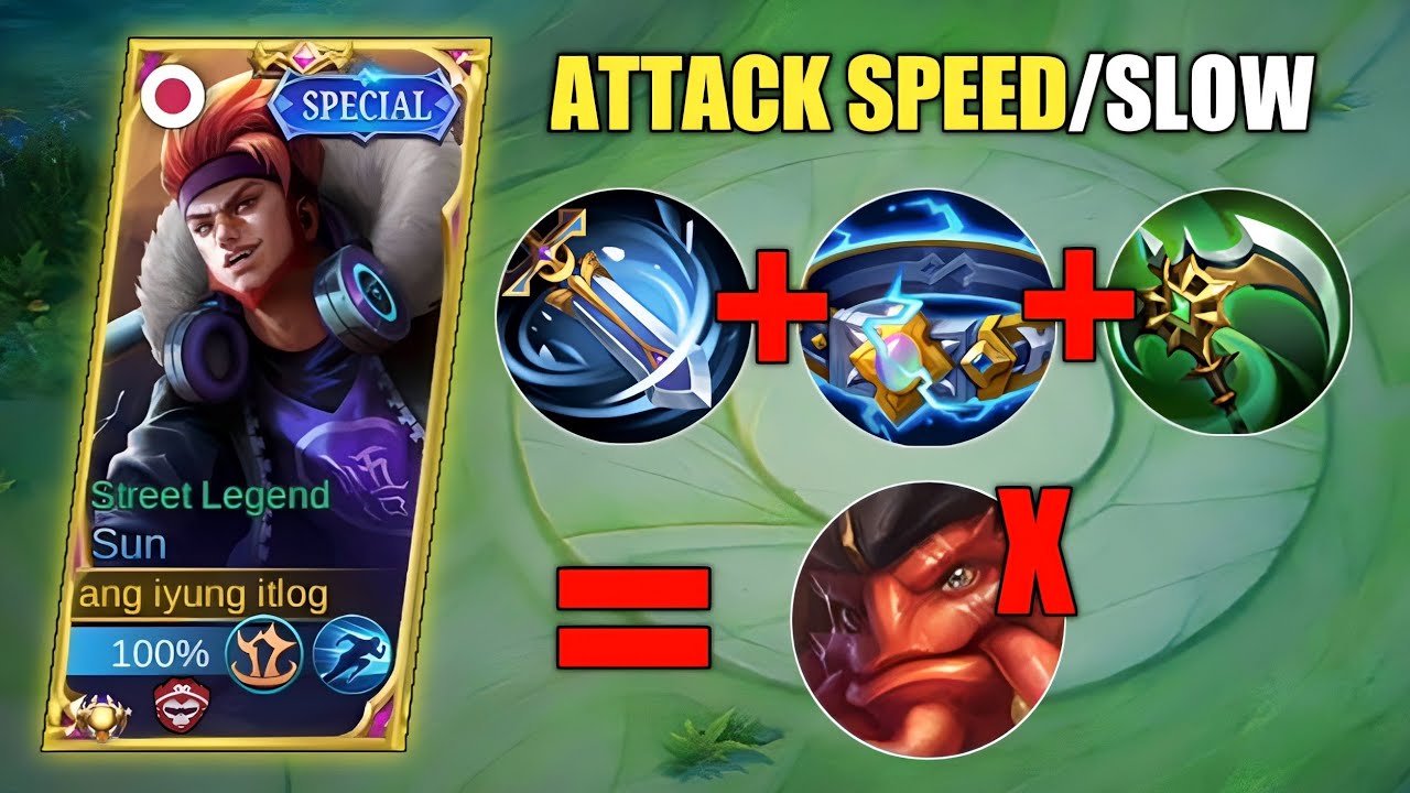 SUN WITH ATTACK SPEED AND SLOW BUILD | MLBB 🔥 #topglobal #mobilelegends ...