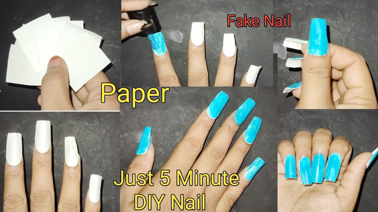 How To Make Fake Nails From Paper//At Home//Just 5 Minutes//PB World# ...