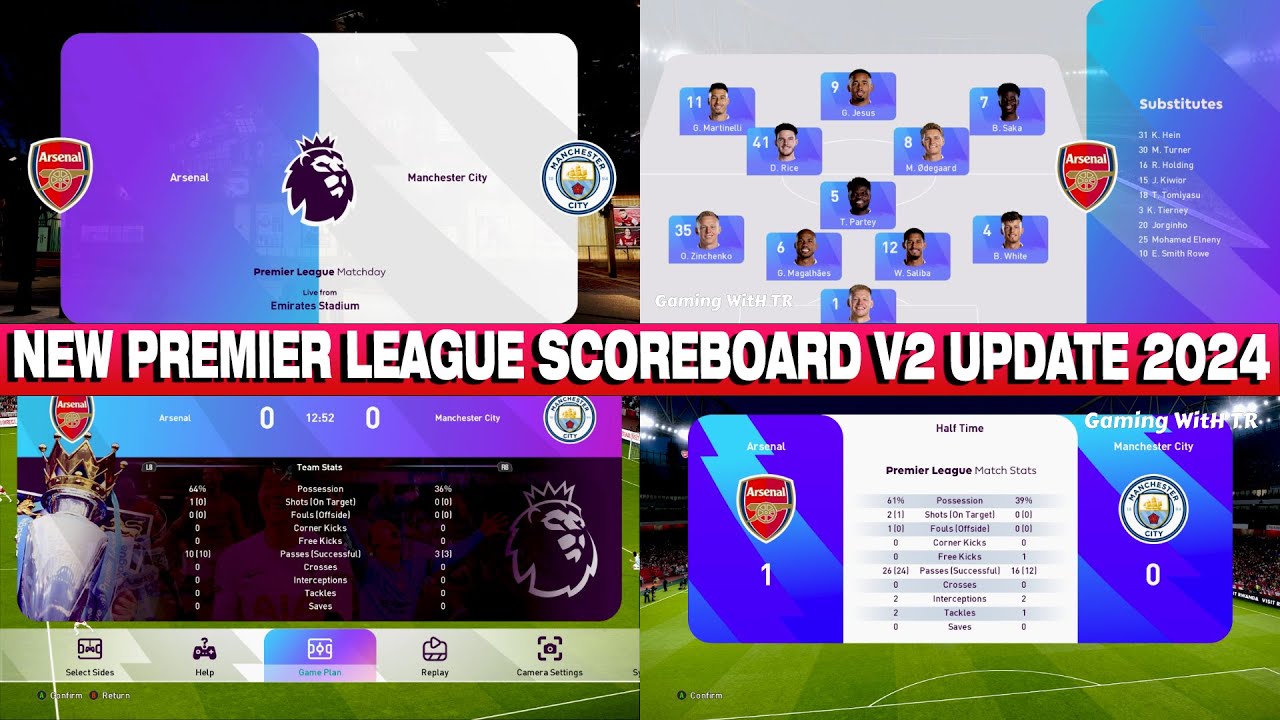 PES 2021 NEW PREMIER LEAGUE SCOREBOARD V2 UPDATE 2024 - YouTube
