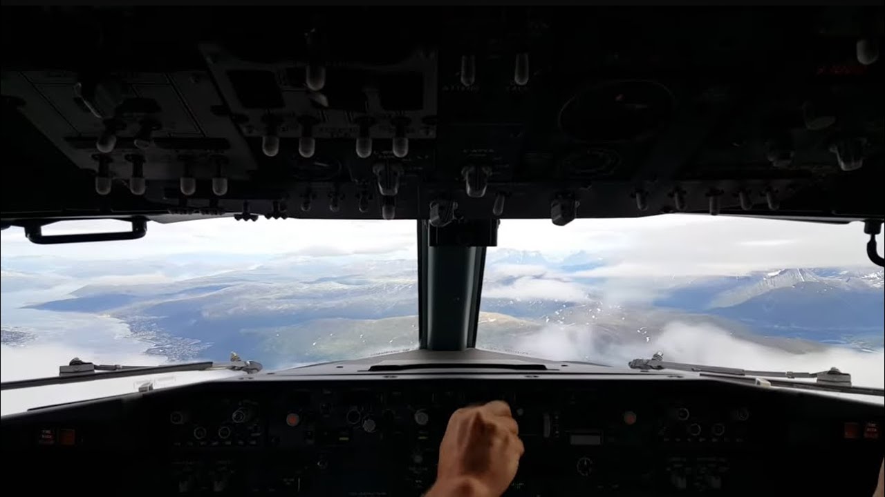 Pilot Cockpit View - flying between the mountains in northern Norway ...