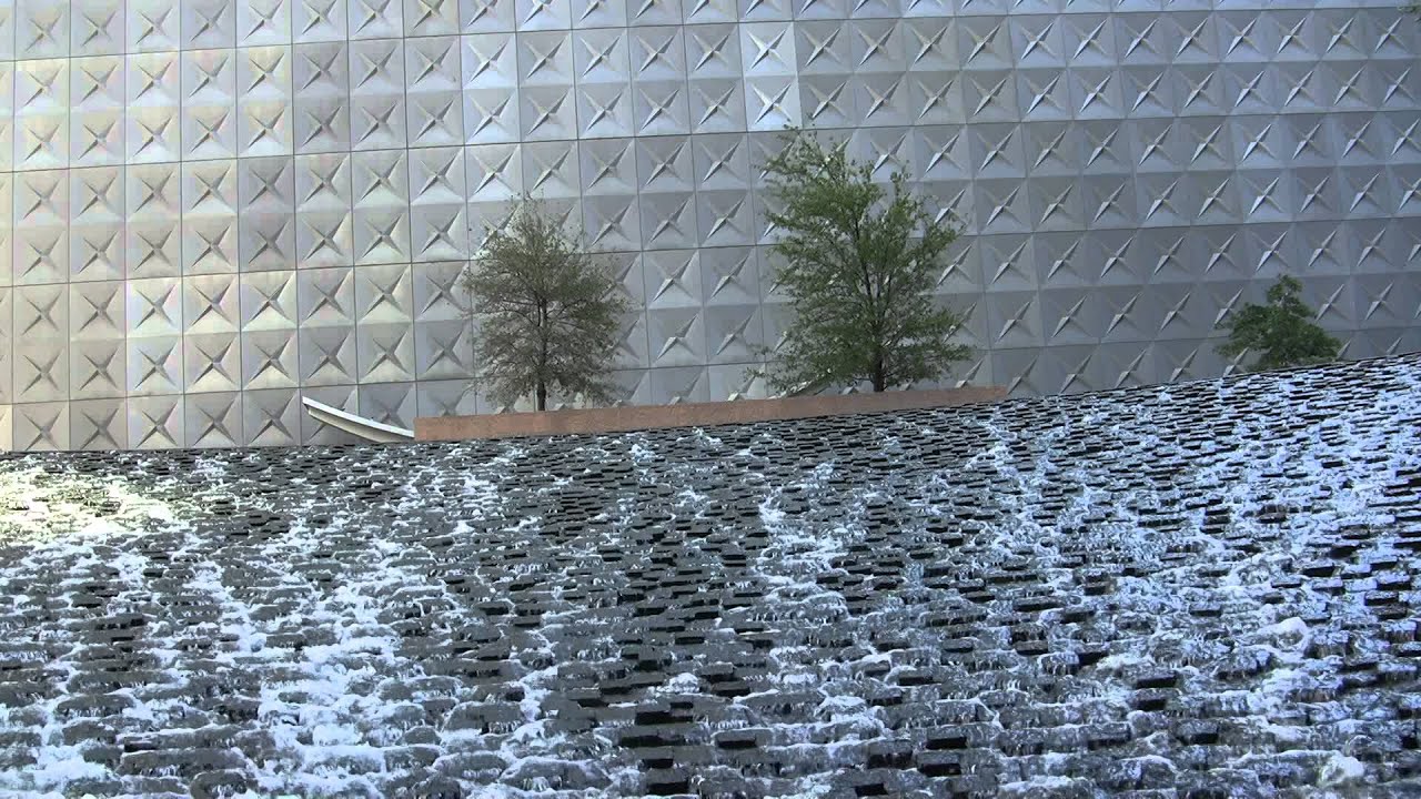 Waterfall At Thanksgiving Square In Dallas Texas - YouTube