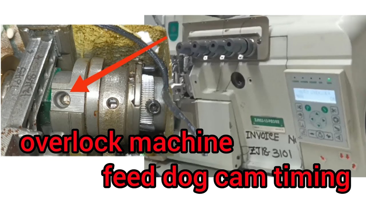 ZOJE overlock machine feed dog cam timing - YouTube
