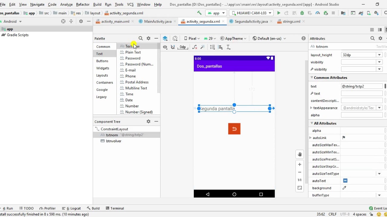 Login para una app con dos pantallas - Android Studio - YouTube