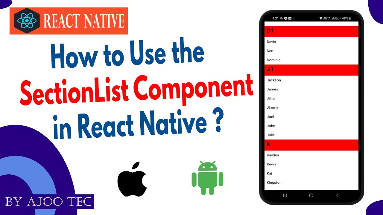 How To Use The Sectionlist Component In React Native In Hindi