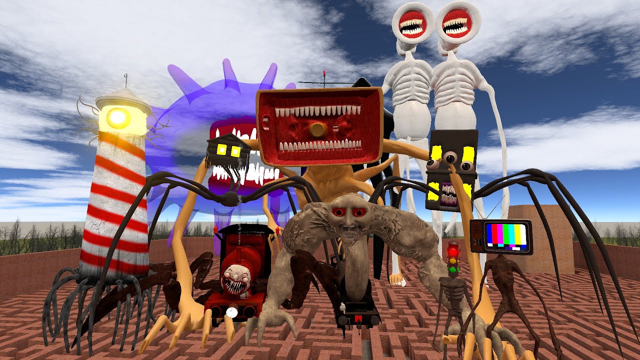 Many carnivorous monsters appear on the maze map in Gmod - YouTube