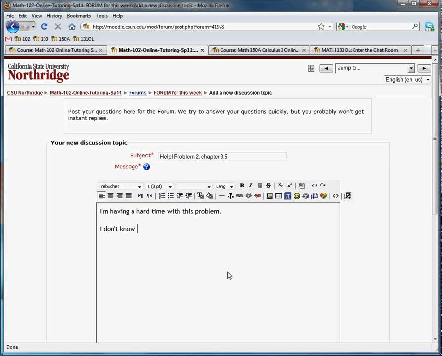 CSUN online math tutoring - YouTube