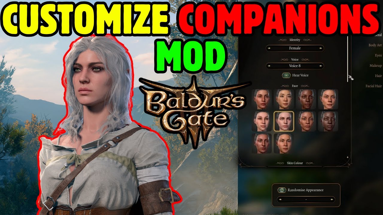 CUSTOMIZE ORIGIN COMPANIONS MOD in Baldur's Gate 3 - YouTube