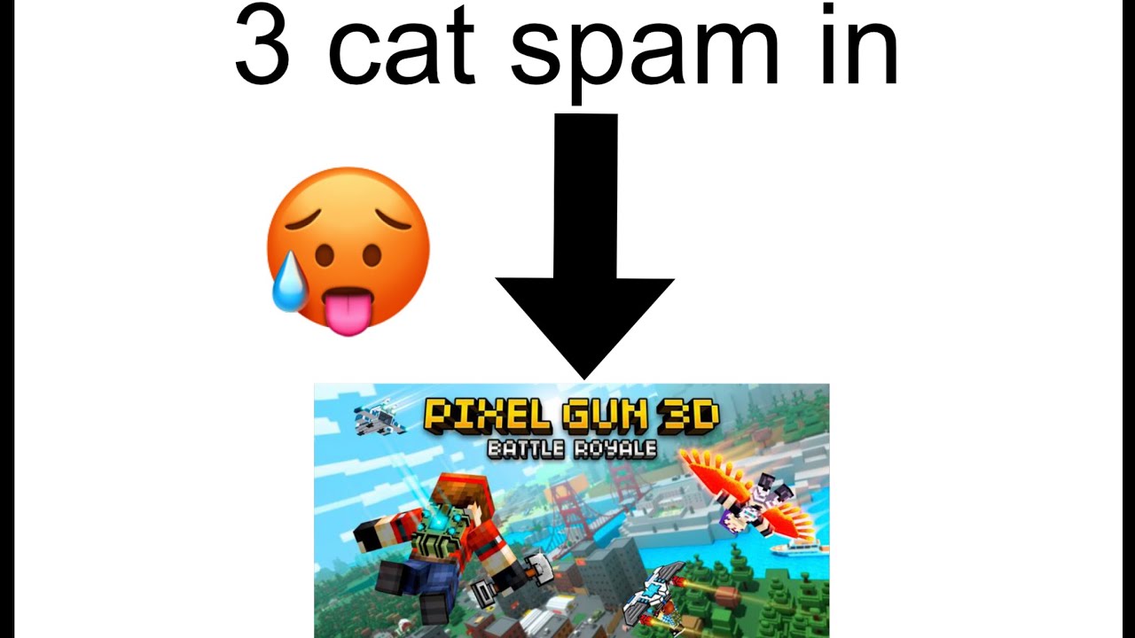 Trying to 3 cat spam in battle royale - Pixel gun 3D - YouTube