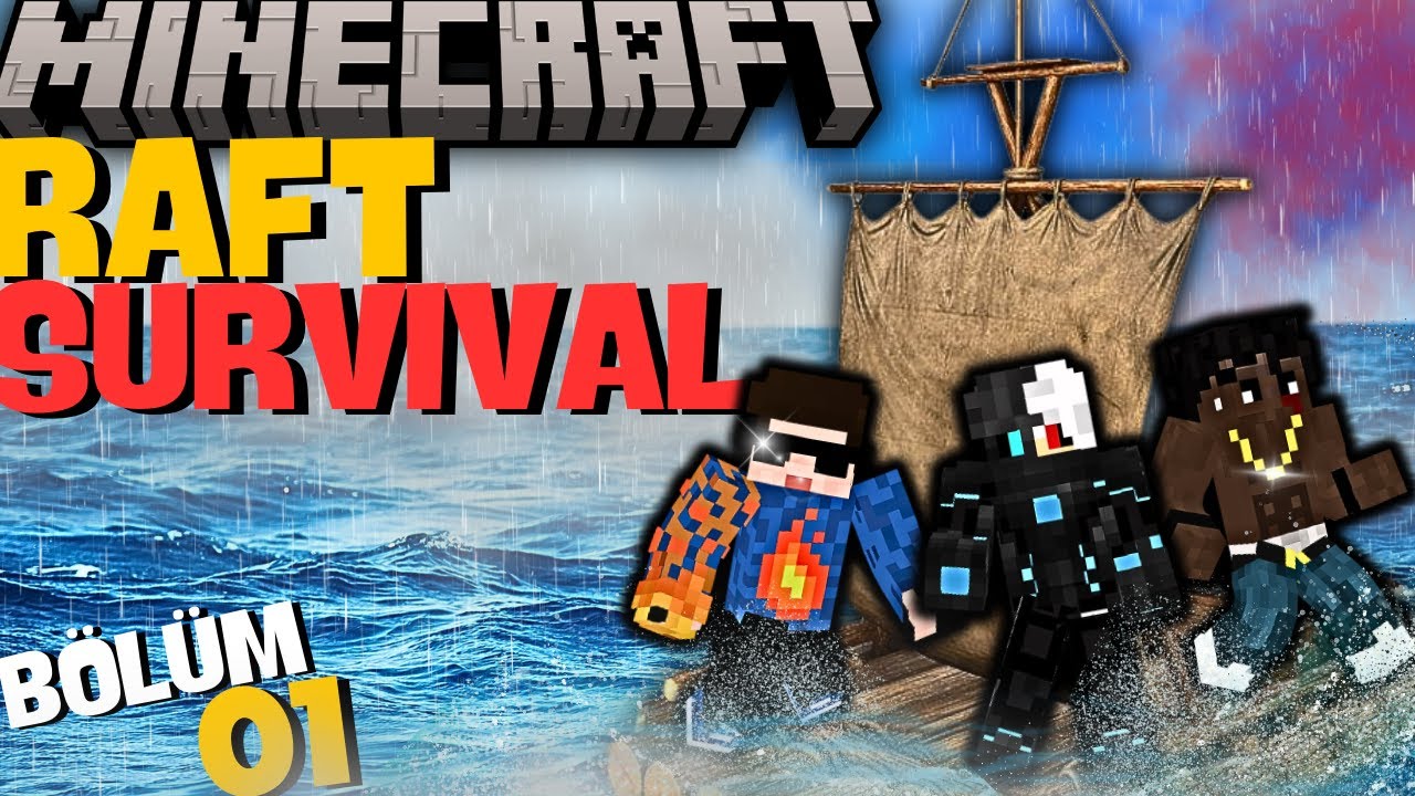 DENİZİN ORTASINDA BİR SAL ÜÇ ADAM! Minecraft Raft Survival #1 - YouTube