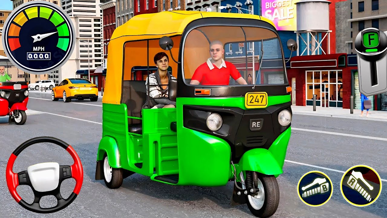 City Auto Rickshaw Simulator - Passenger Tuktuk Auto Driver 3d: Android ...