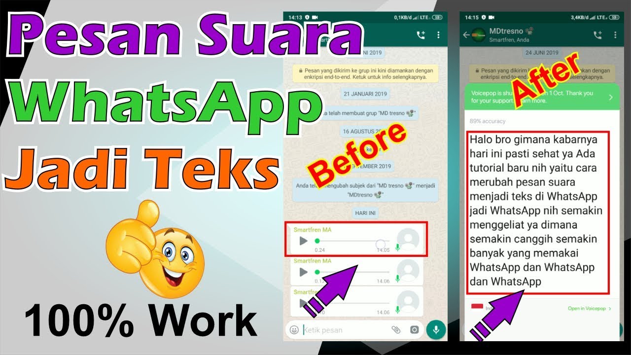 Cara Merubah Pesan Suara Menjadi Teks Di Whatsapp - YouTube