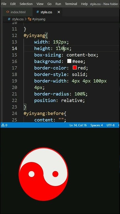 Pure CSS Yin Yang shape Design in Html and Css (Short tutorial) #html #css #short - YouTube