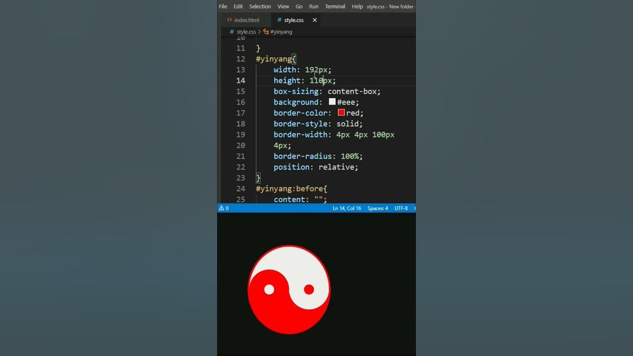 Pure CSS Yin Yang shape Design in Html and Css (Short tutorial) #html #css #short - YouTube