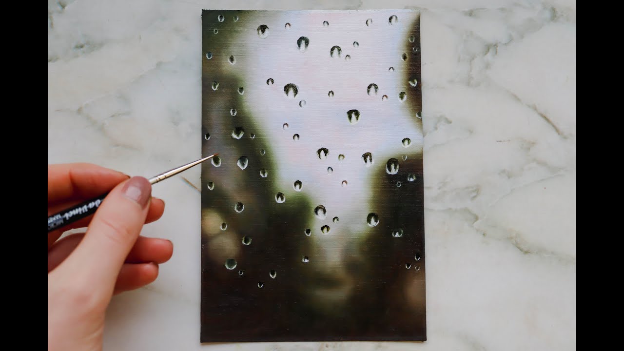 How to Paint Water Droplets - Realistic Raindrop Oil Painting Tutorial ...