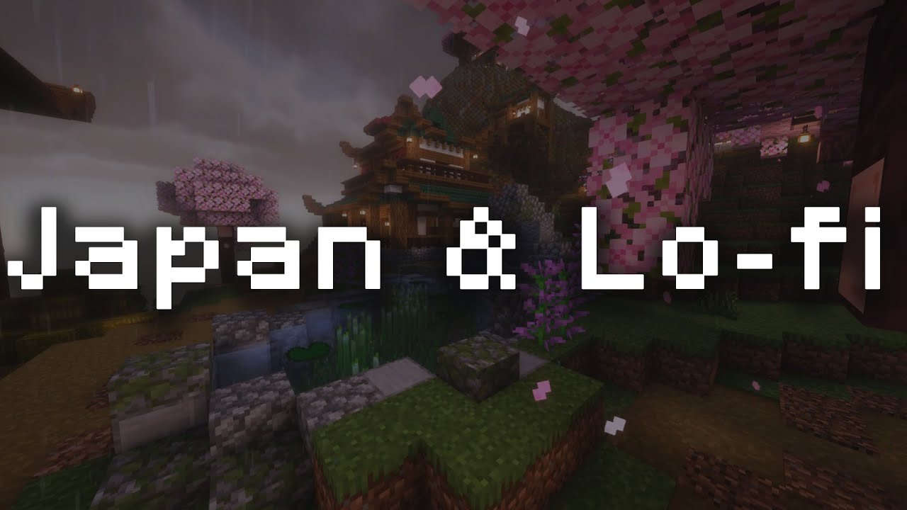 under the cherry blossoms... (Minecraft Lo-fi & Rain Sounds) - YouTube