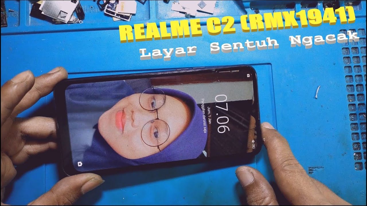 Realme C2 (RMX1941) Layar Sentuh Ngacak dan Retak - Ganti LCD - YouTube