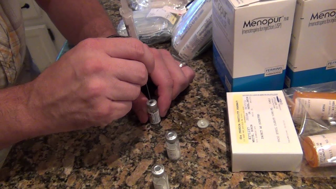IVF mixing Menopur - YouTube