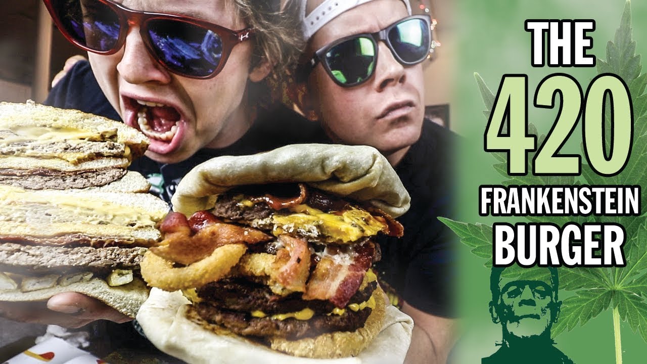 The 420 Frankenstein Burger Challenge - YouTube